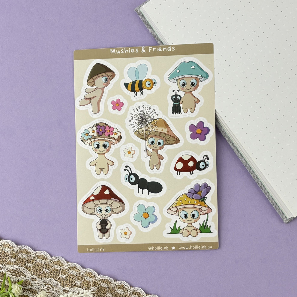 Mushies Sticker Sheet - Original by HollieInk | The Ellipses Collection